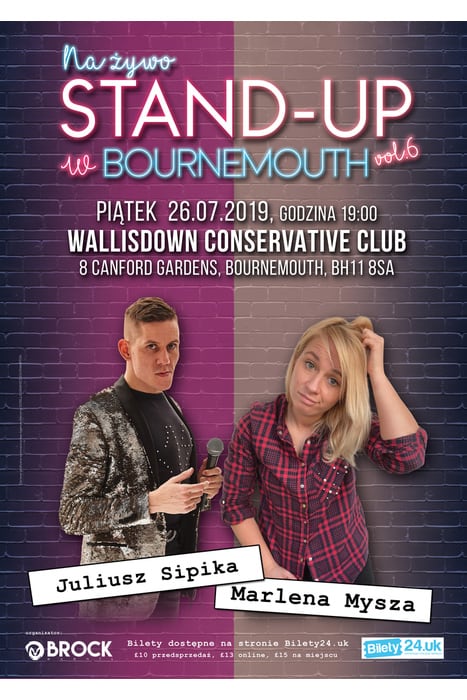 Stand-up w Bournemouth - Juliusz Sipika & Marlena Mysza - Bilety
